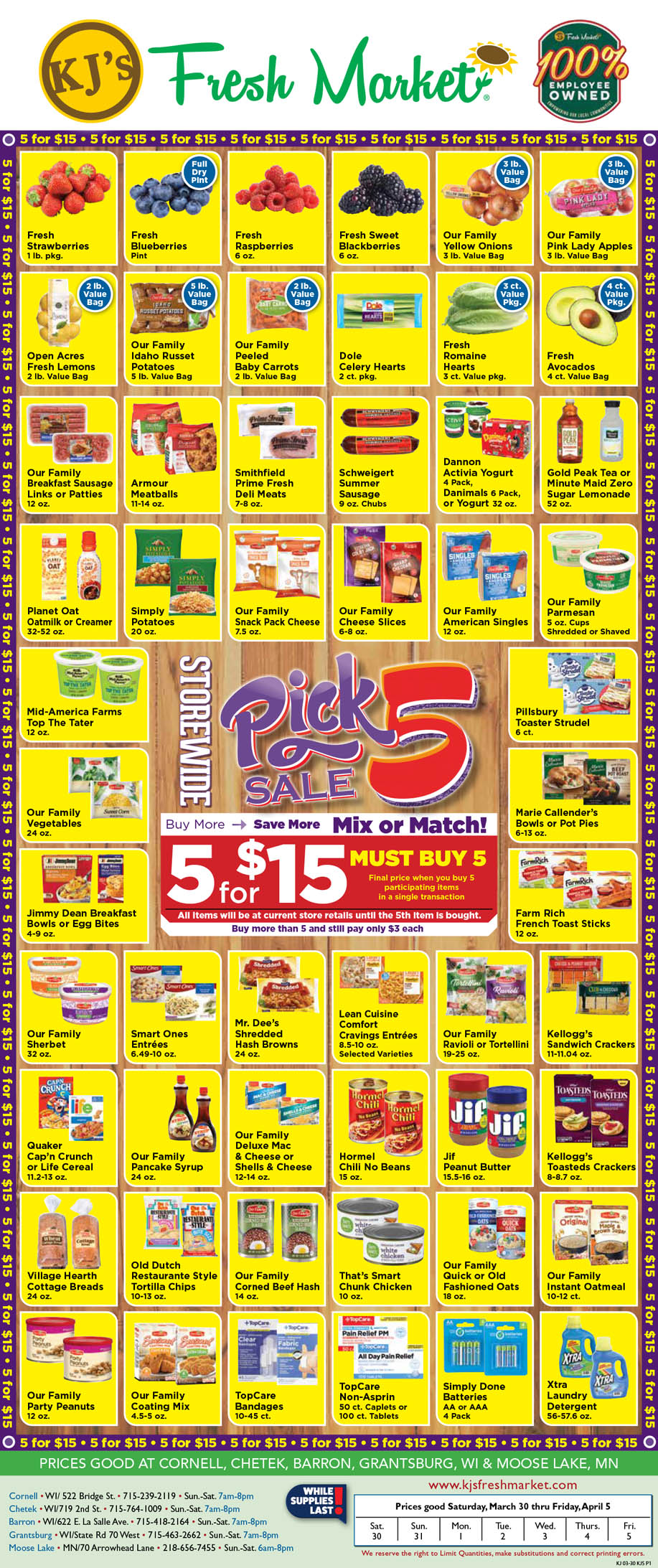 KJ's Fresh Market - Barron Weekly Ad