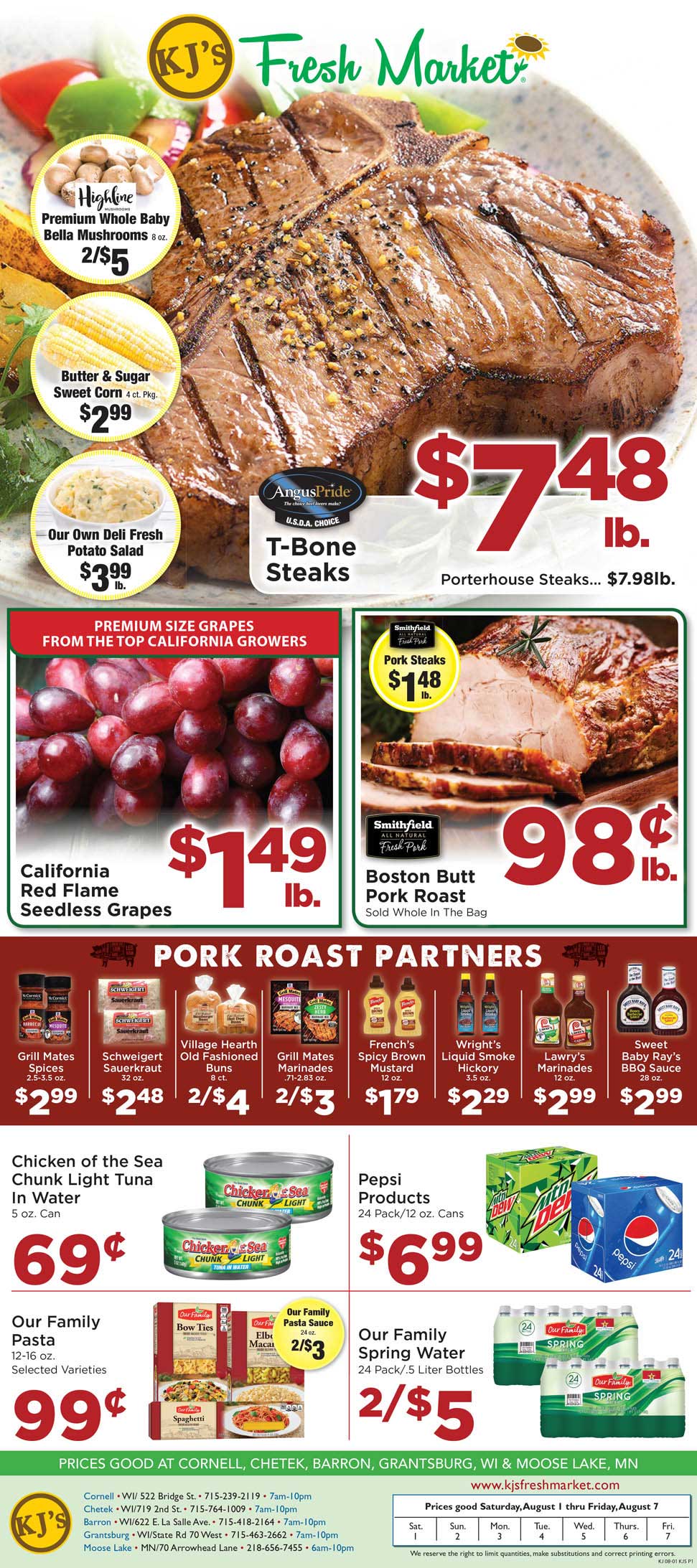 KJ's Fresh Market - Cornell Weekly Ad